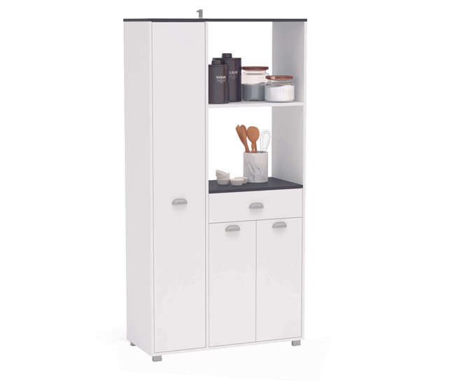 Asfeld Buffet Cocina en color Blanco con 2 armarios y 1 Cajon para ...