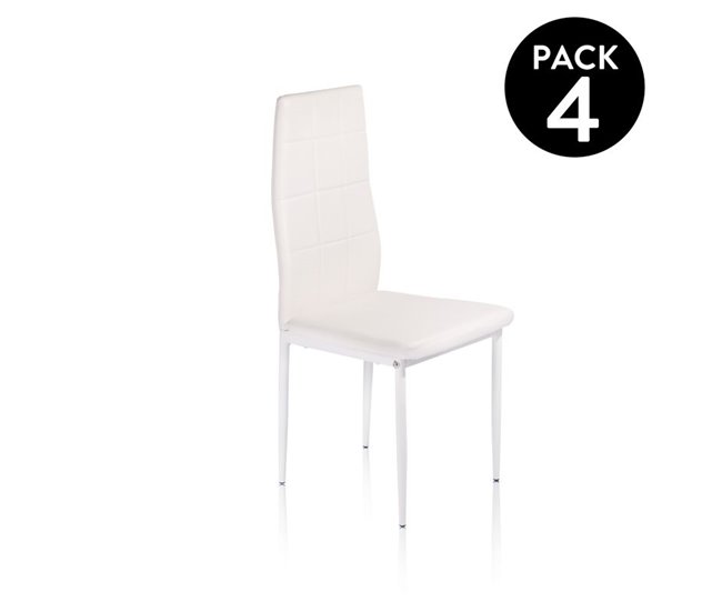 Pack 4 sillas de comedor Laia Blanco, gris 43 x 98 x 44 cm - Conforama