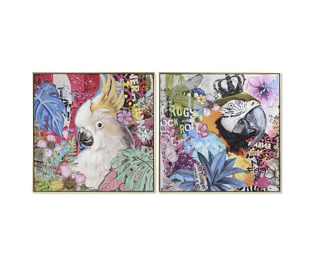 Cuadro Home ESPRIT Moderno 80 x 3,5 x 80 cm (2 Unidades) - Conforama