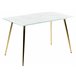 Mesa de comedor MULGA Mármol blanco 120 cm 70 cm Vidrio templado ...