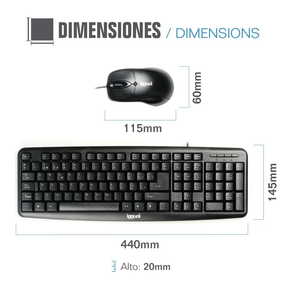 Teclado y Ratón iggual COM-CK-BASIC QWERTY USB - Conforama