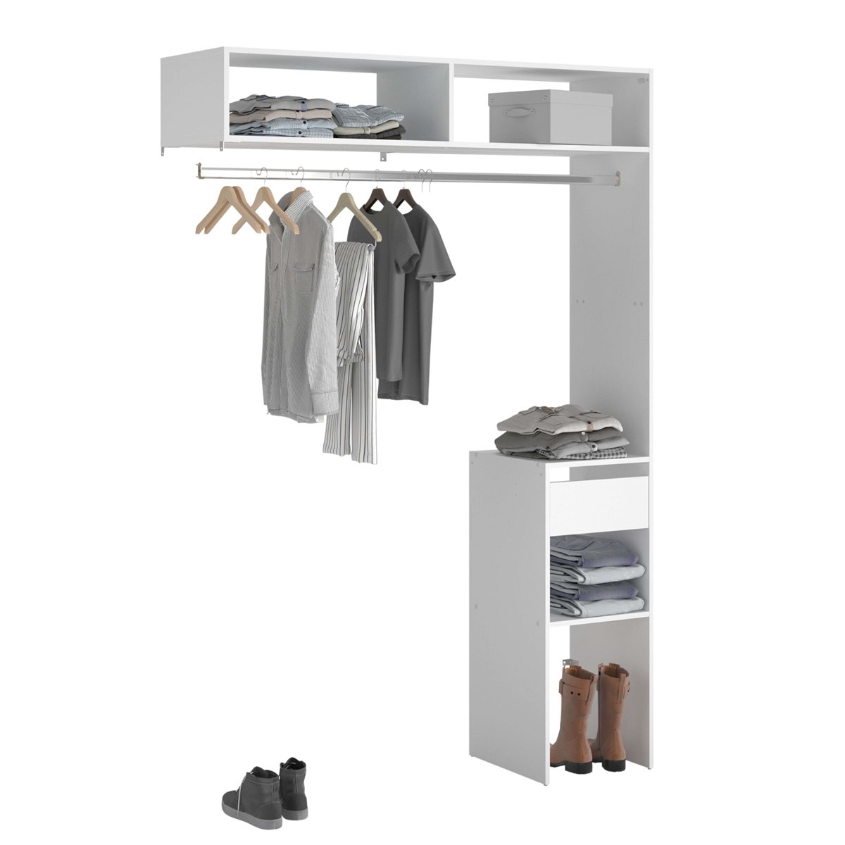 Vestidor Modular Abierto Custom para Dormitorio Estilo Contemporáneo en ...