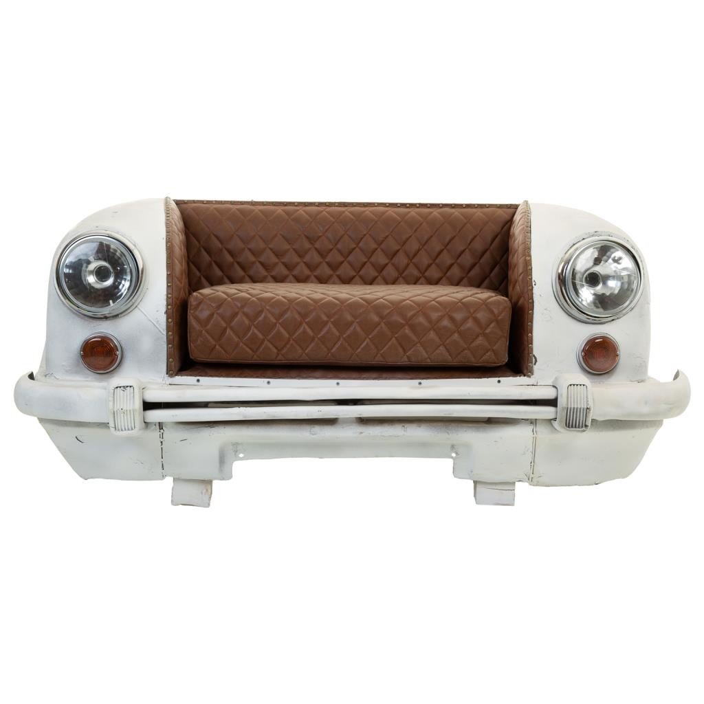 Sofa coche de metal y tapizado 157x68x68h cm. - Conforama