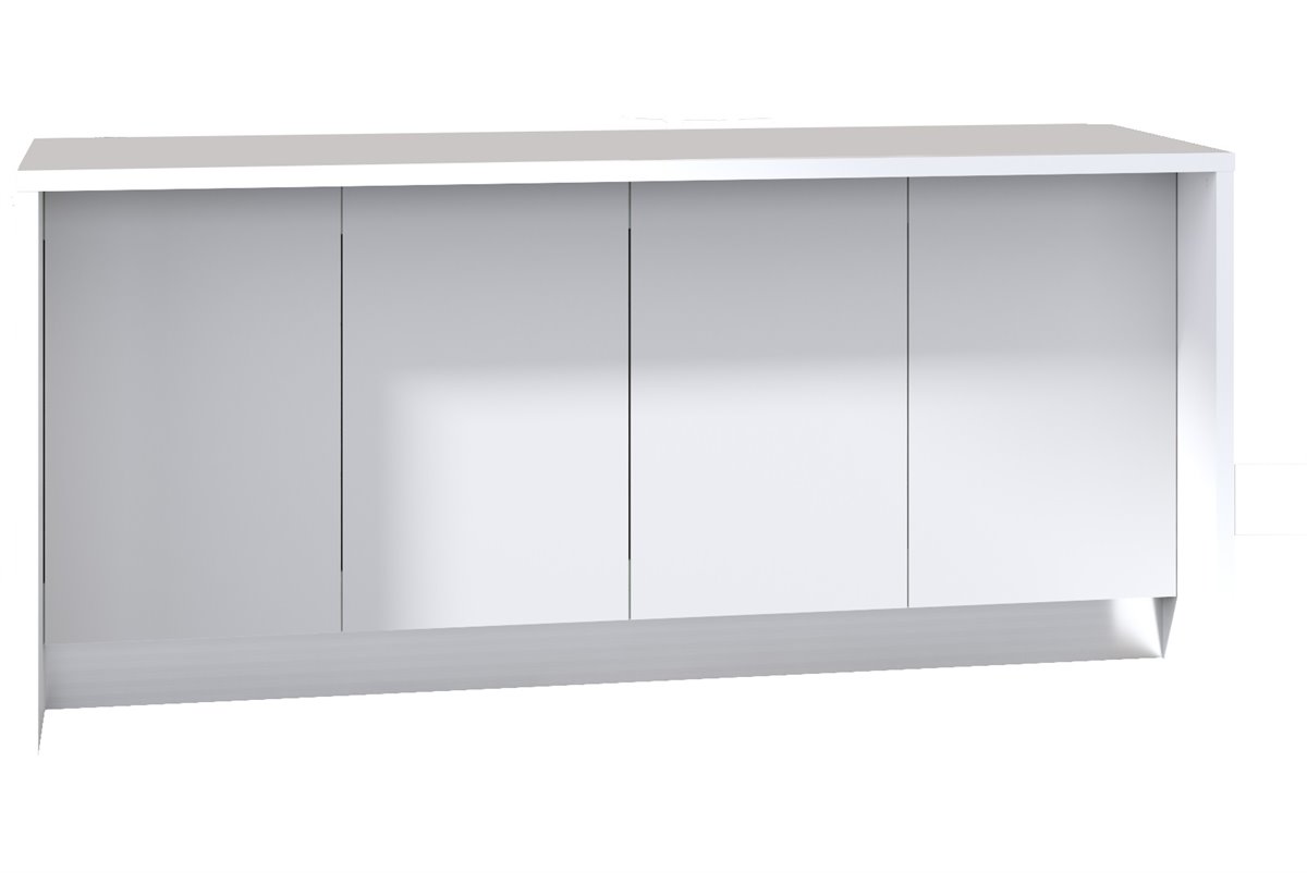Isla de cocina GILDA 2.0 180cm blanco y gris claro - Conforama
