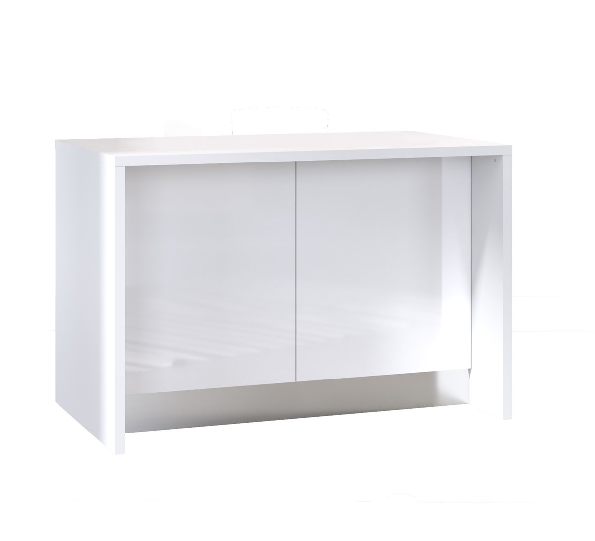 Isla de cocina GILDA ICE 120cm blanco y blanco brillante - Conforama