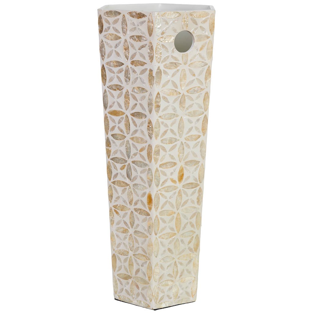 Paragüero hexagonal de madera y capiz 24x24x58h cm - Conforama