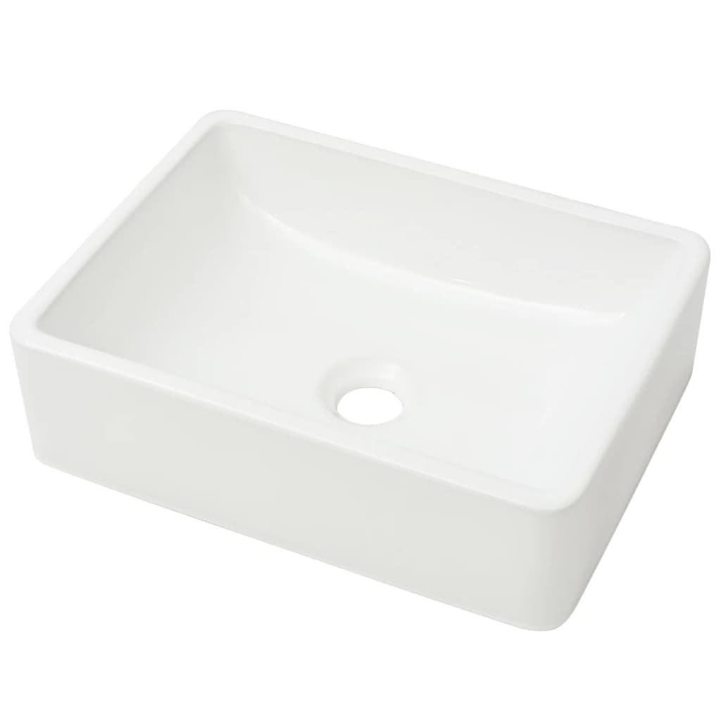 Lavabo - Lavamanos de cerámica blanco 41x30x12 cm - Conforama