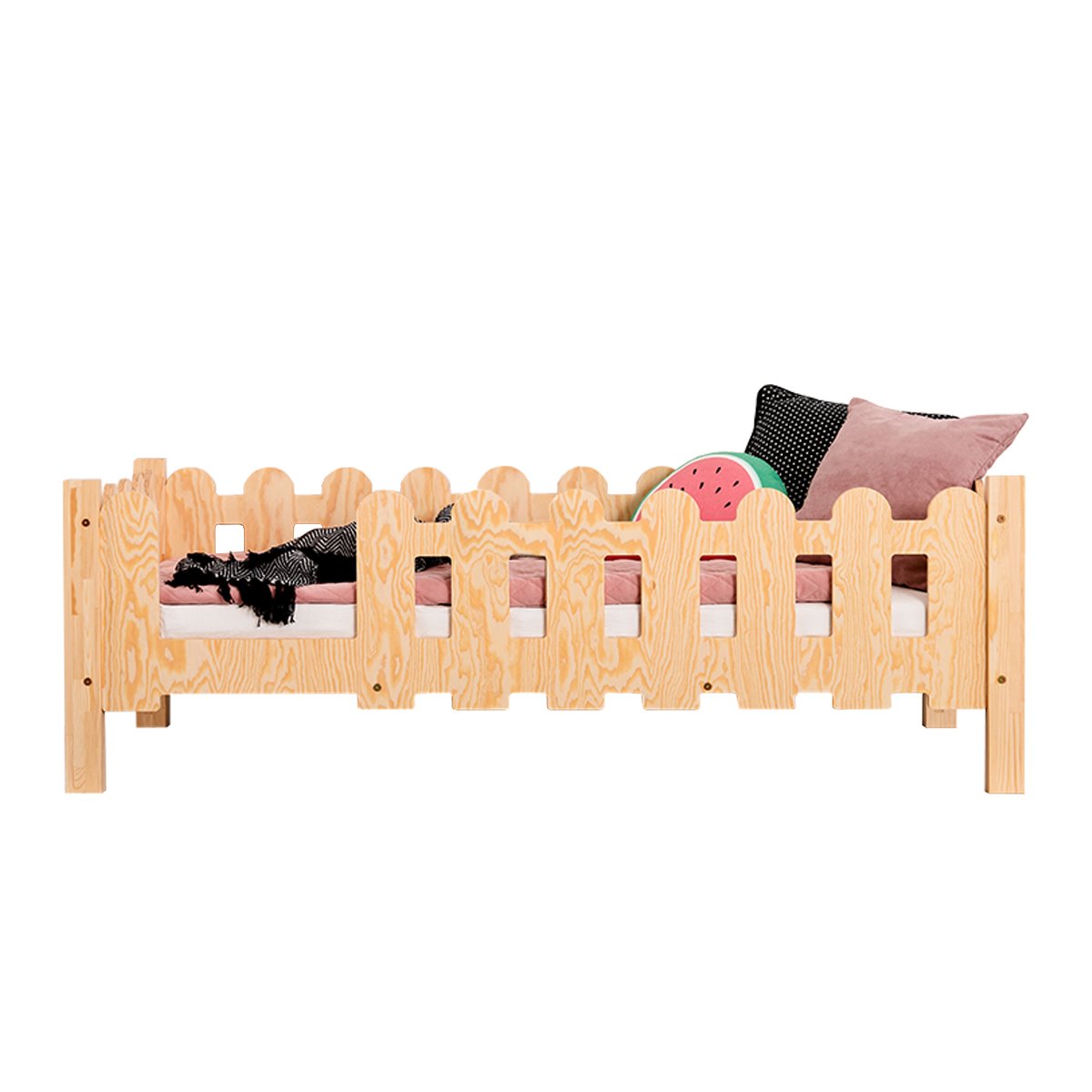 Cama 90x190 entrada por la izquierda con somier Anna Madera - Conforama