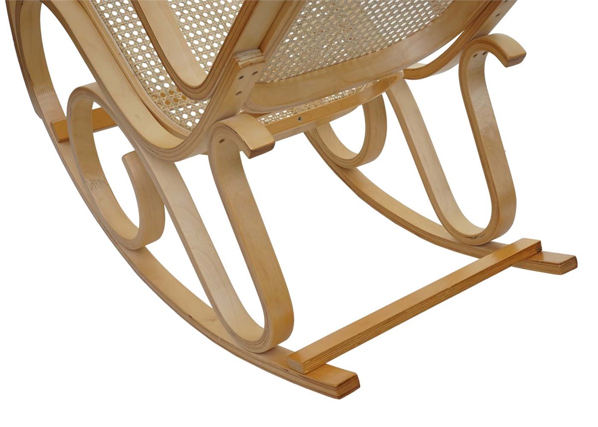 Silla mecedora rocking chair aspecto retro ratán de madera maciza ...