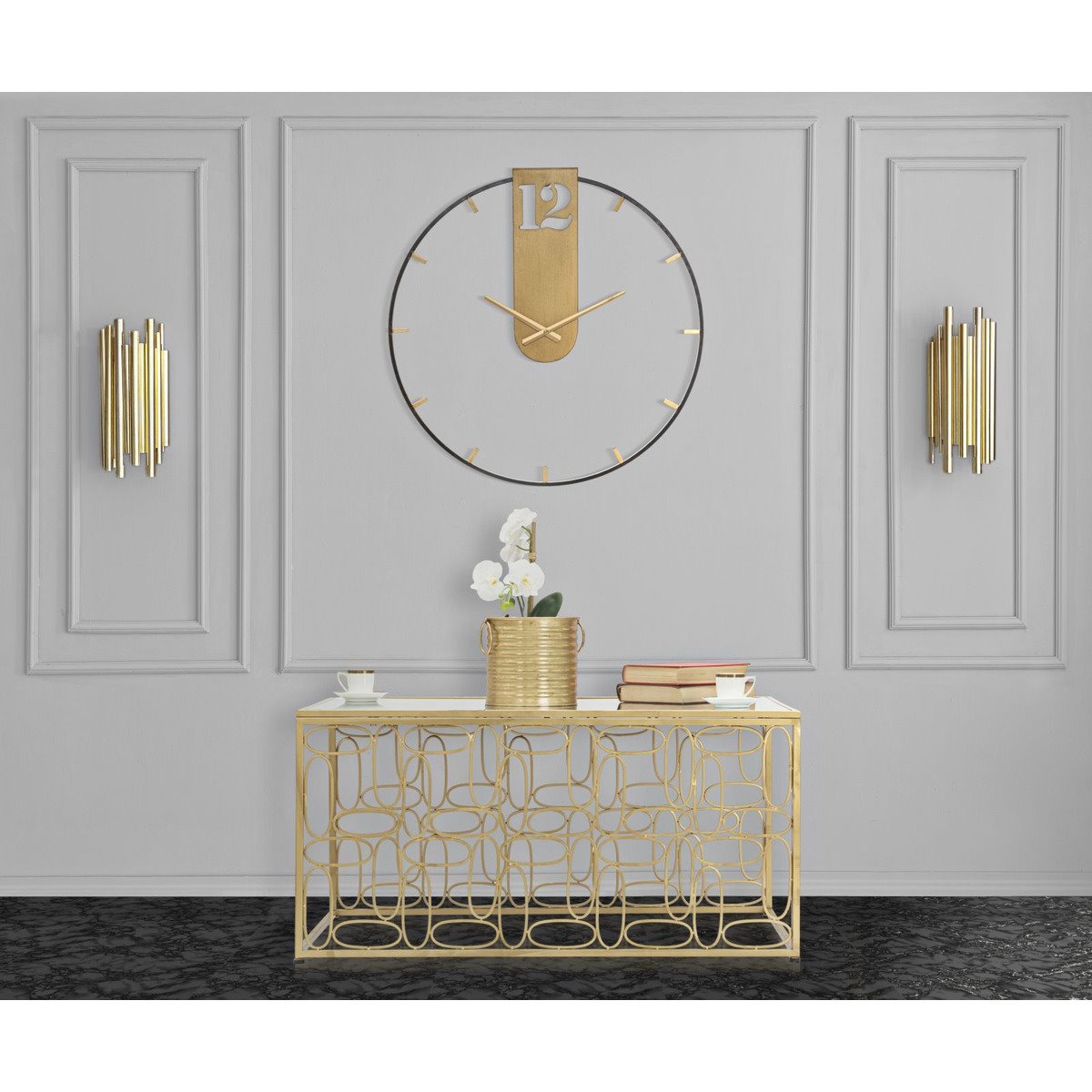 Reloj de Pared MF243, Metal, Negro - Conforama