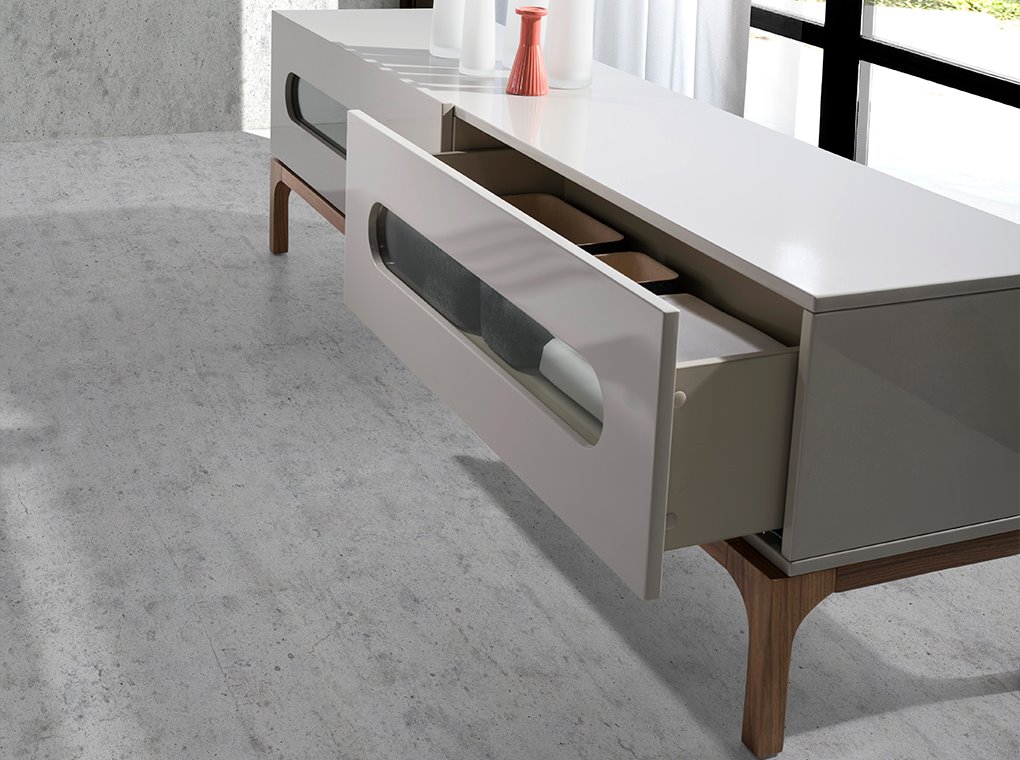 Mueble TV de diseño moderno con estructura de madera de MDF color gris ...
