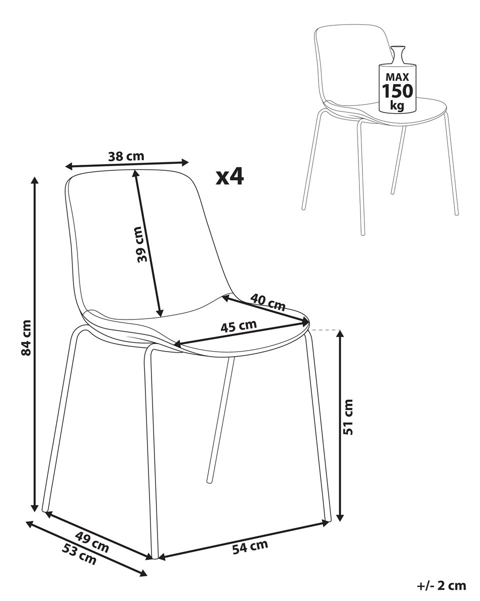 Conjunto de 4 sillas de comedor TILLER Beige - Conforama