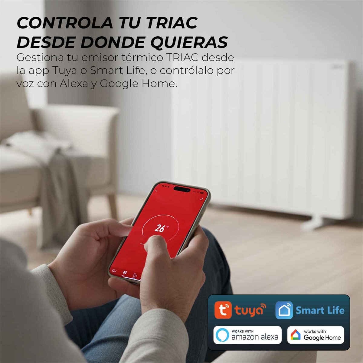 Yoevu-Emisor térmico con tecnología TRIAC, control WIFI y Alexa ...