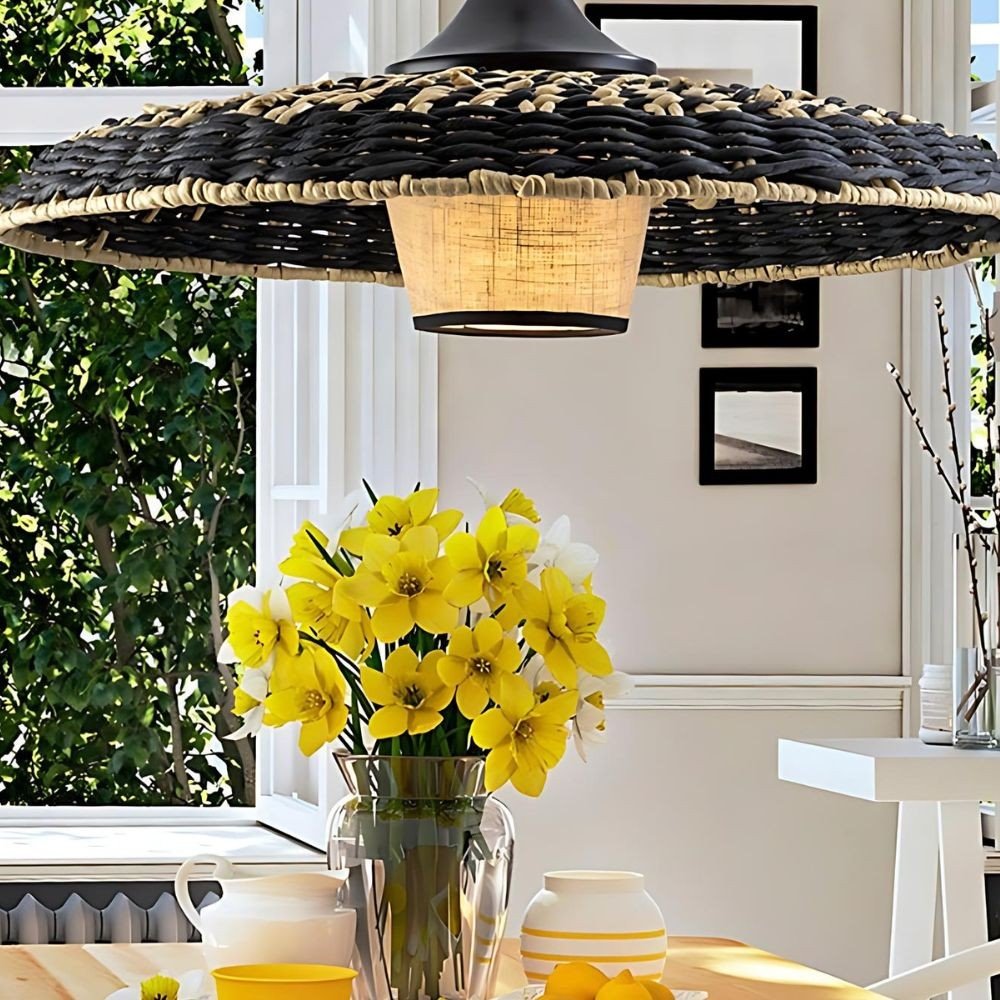 lampara de techo metal color negro serie fiji 60cm - Conforama