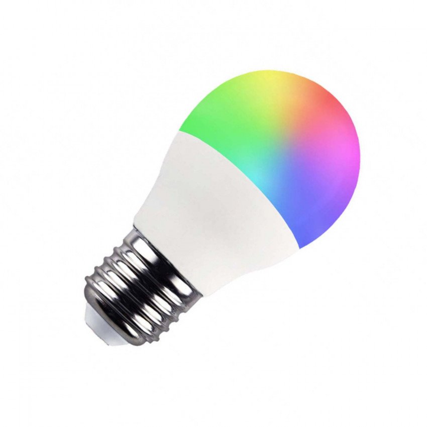 Pack 3 Bombillas LED Esférica Smart WiFi E27 5W Equi.35W 450lm RGBWW Regulable vía Smartphone ...