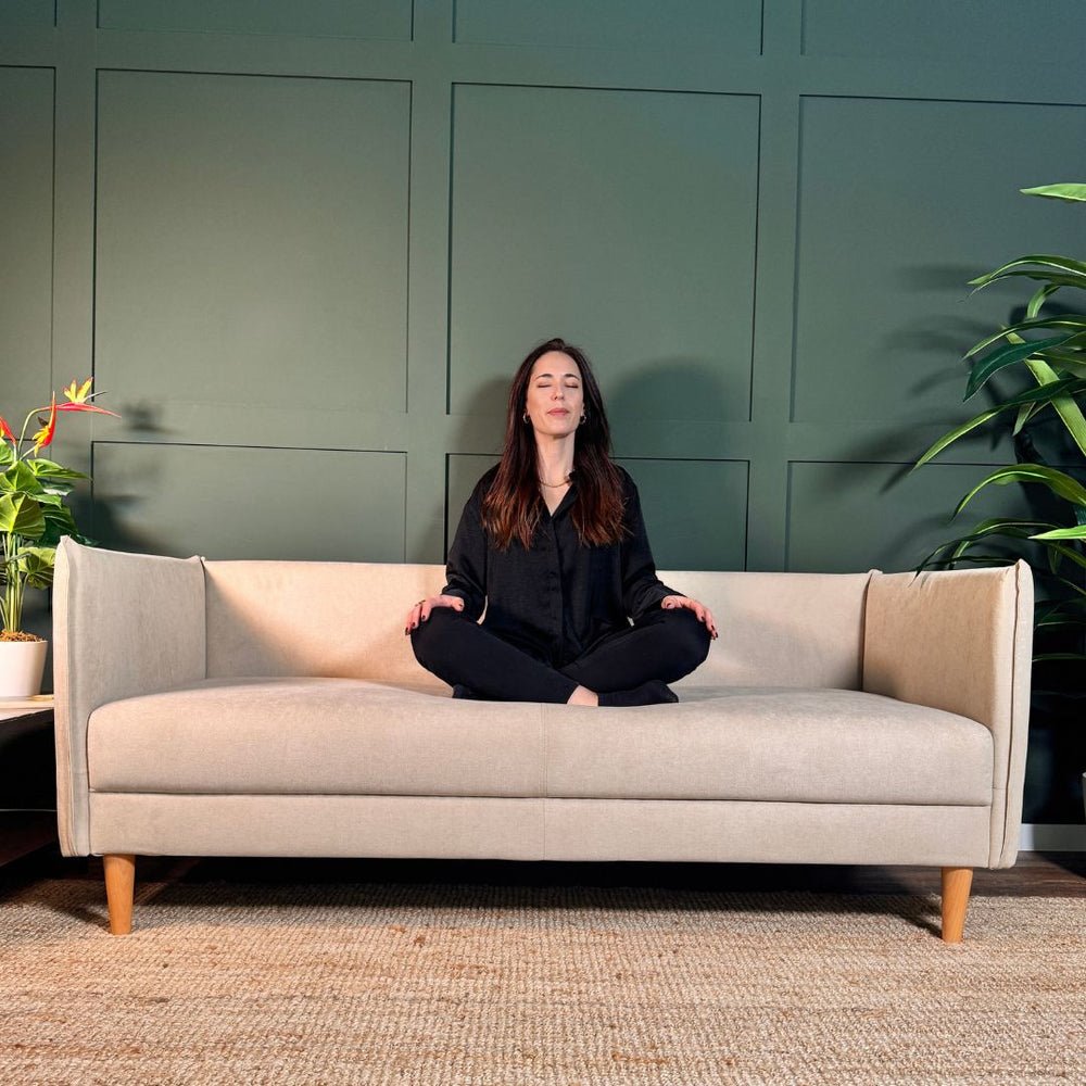 Sofá BUDWING Melanie Camel - 3 Plazas - 187x62x93 cm - Conforama