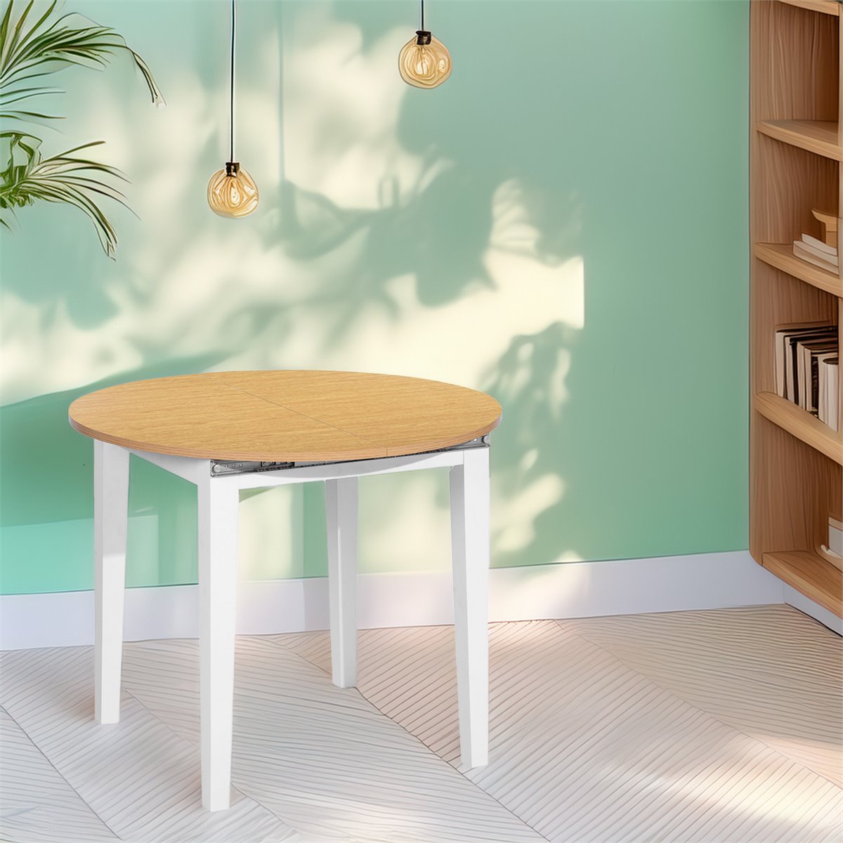 Well Home Mesa extensible Circular Blanca Haya 90-120cm - Conforama