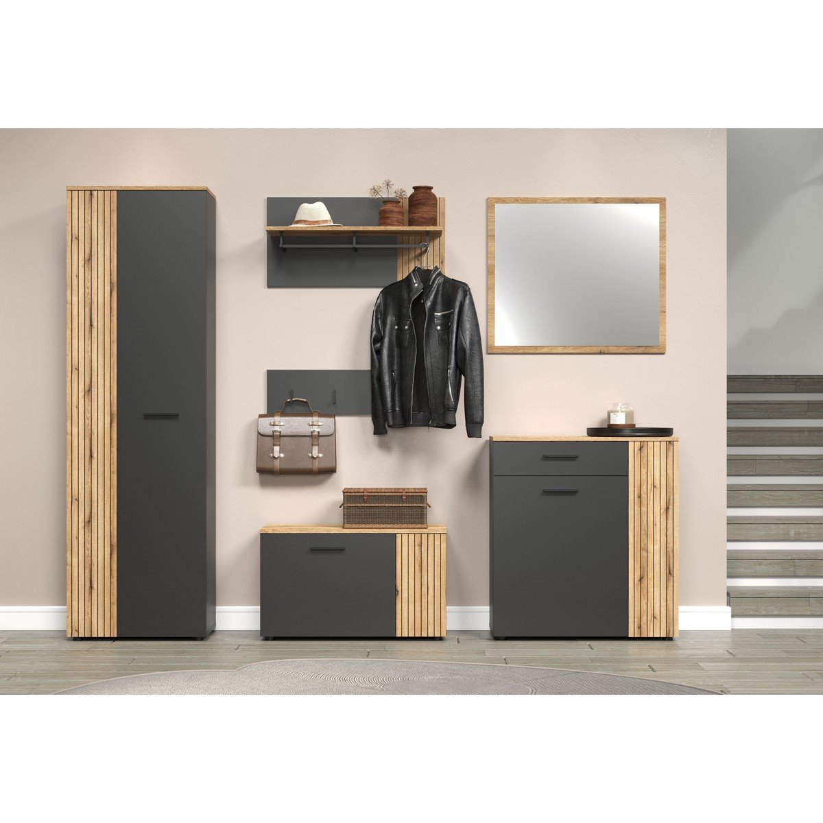 Espejo con Marco Esteban, Aglomerado de Melamina, Marrón - Conforama