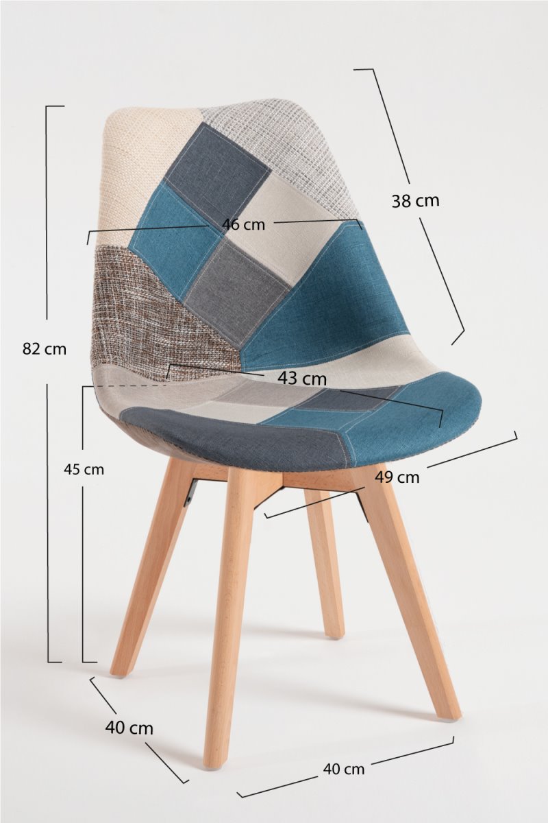 Pack 6 Sillas Synk Patchwork - Azul - Conforama