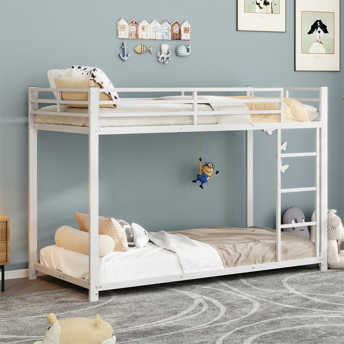 Litera infantil de hierro 90x200 cm - Blanco - Conforama