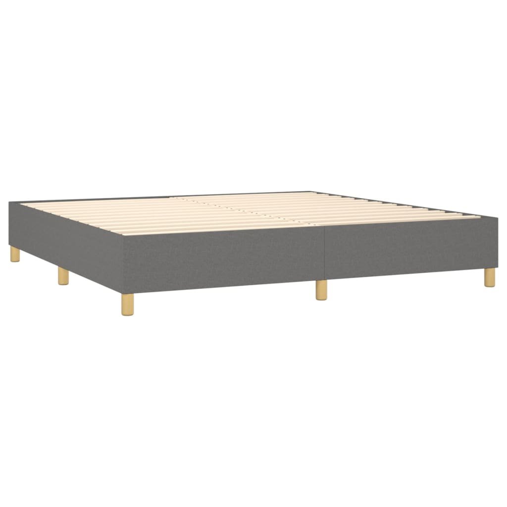 Cama box spring con colchón tela gris oscuro 200x200 cm Bloques con ...