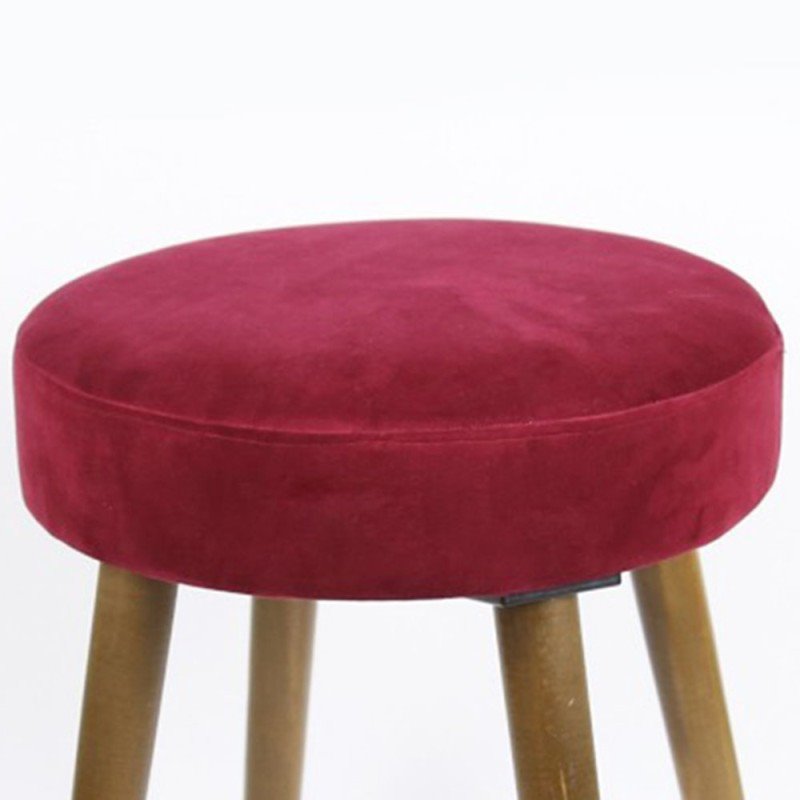 Taburete terciopelo rojo 49x36x36cm - Conforama