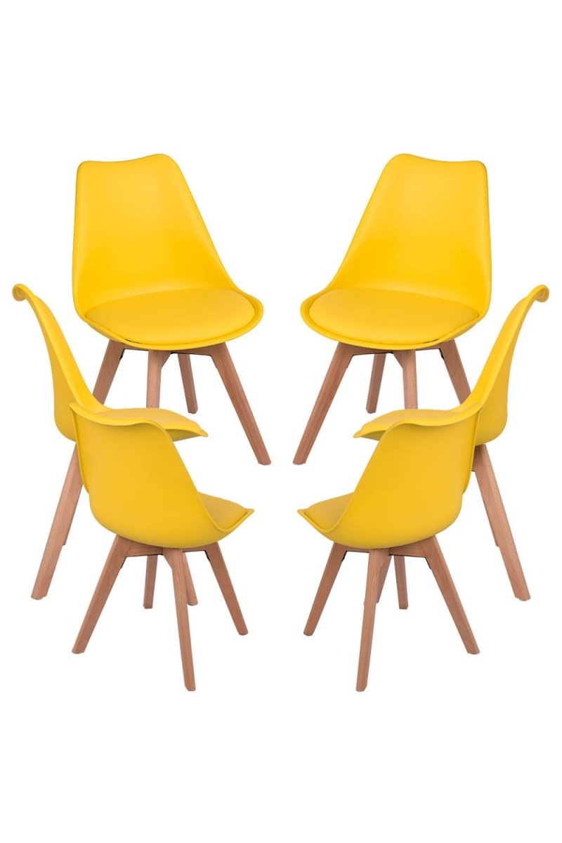 Pack 6 Sillas Synk Basic - Amarillo - Conforama