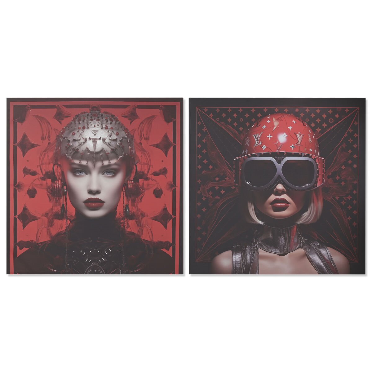 Cuadro Home ESPRIT Impreso Moderno 120 x 3 x 120 cm (2 Unidades ...