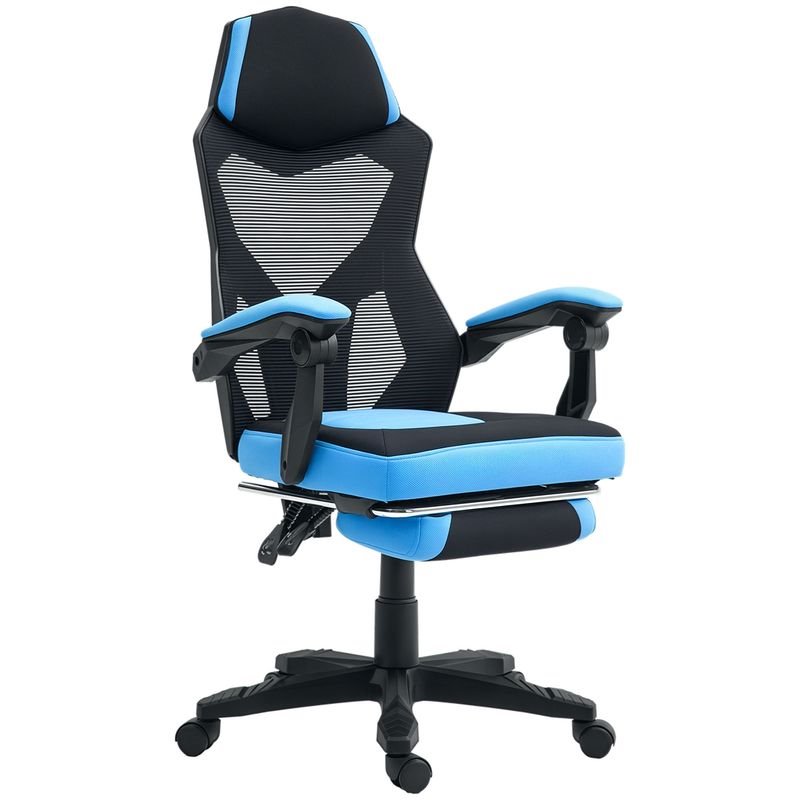 Vinsetto Silla Gaming Giratoria de Malla, Silla Gamer con Reposapiés ...