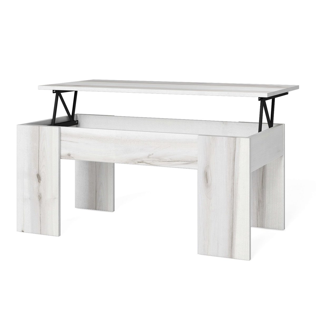 Mesa de Centro Elevable Low Estilo Contemporáneo en Color Blanco Albo 100x50 cm - Conforama