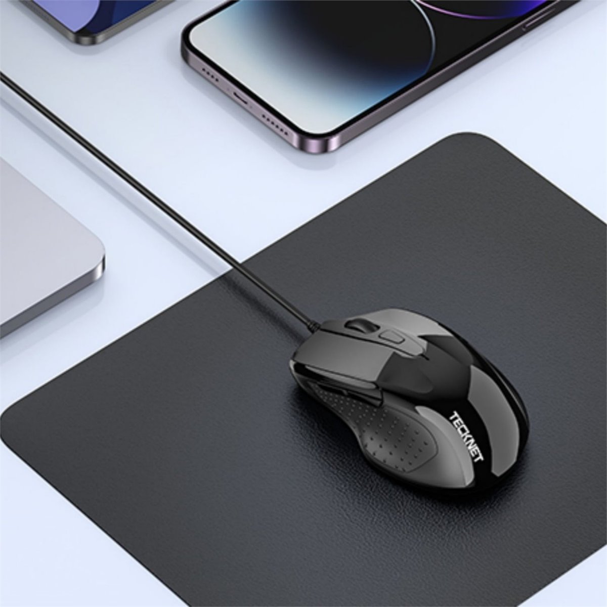 TECKNET UM013 Ratón Ergonomico Silencioso - 4 Niveles DPI Cable USB ...