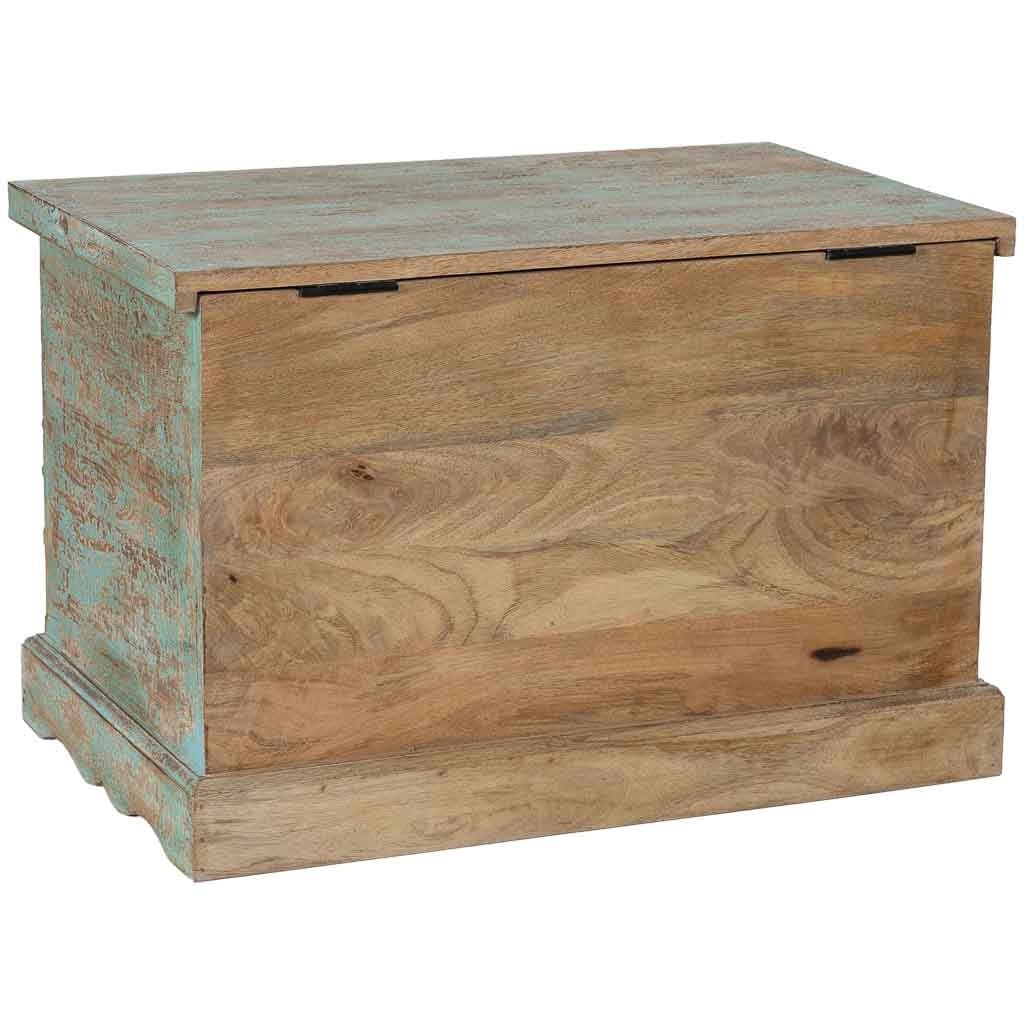 Baul de madera azul 71x44x47 - Conforama