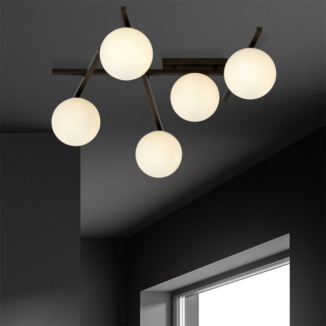 Plafón de techo Tramas Opal (5 luces) Cristal - Metal Moderno - Conforama
