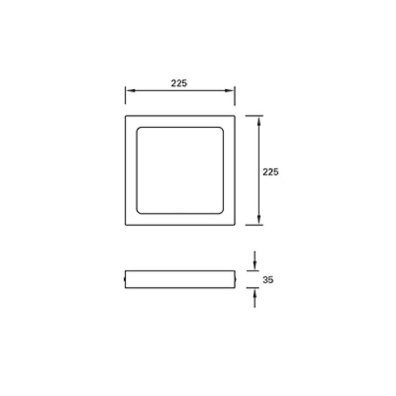 FORLIGHT Plafon Ip23 Easy Square Surface 225Mm Led 15,5W 4000K Blanco ...