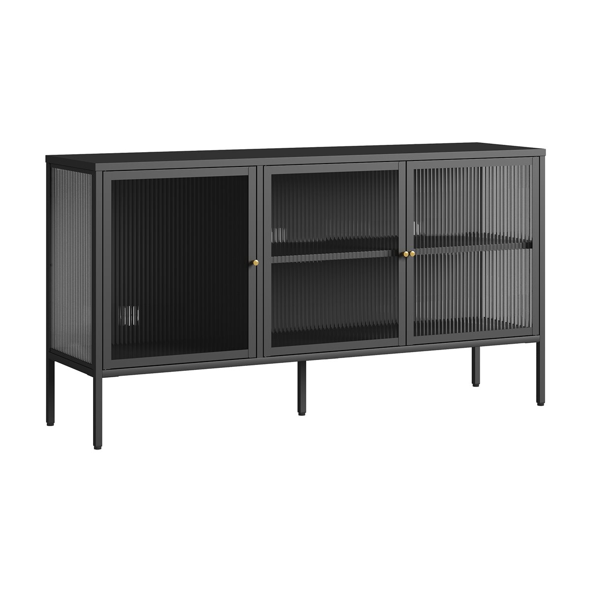 Vitrina Vinterhavn con 3 puertas 3 compartimentos acero 80x150x40cm ...