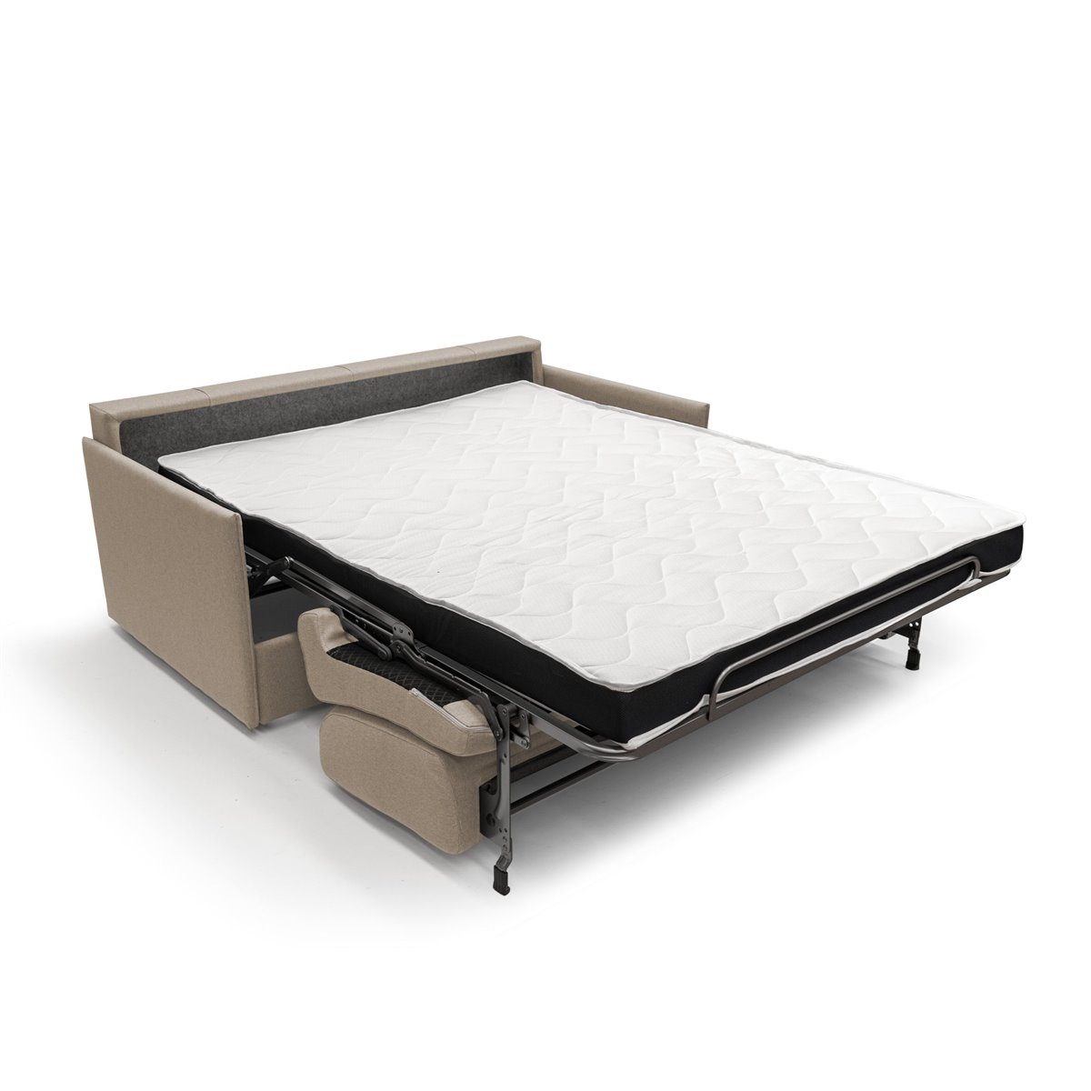 Evans Sofá cama convertible en tela impermeable 149 cm (mat. 120x197) Beige - Conforama
