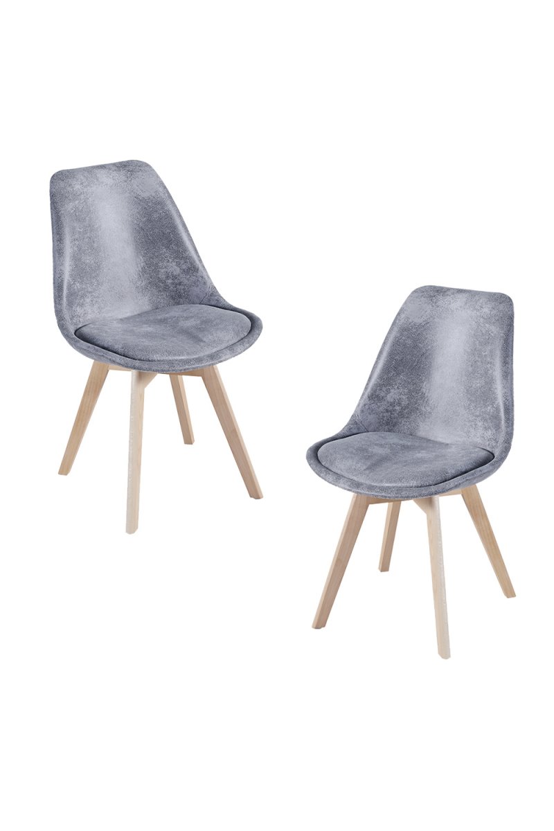 Pack 2 Sillas Synk Vintage - Gris claro - Conforama