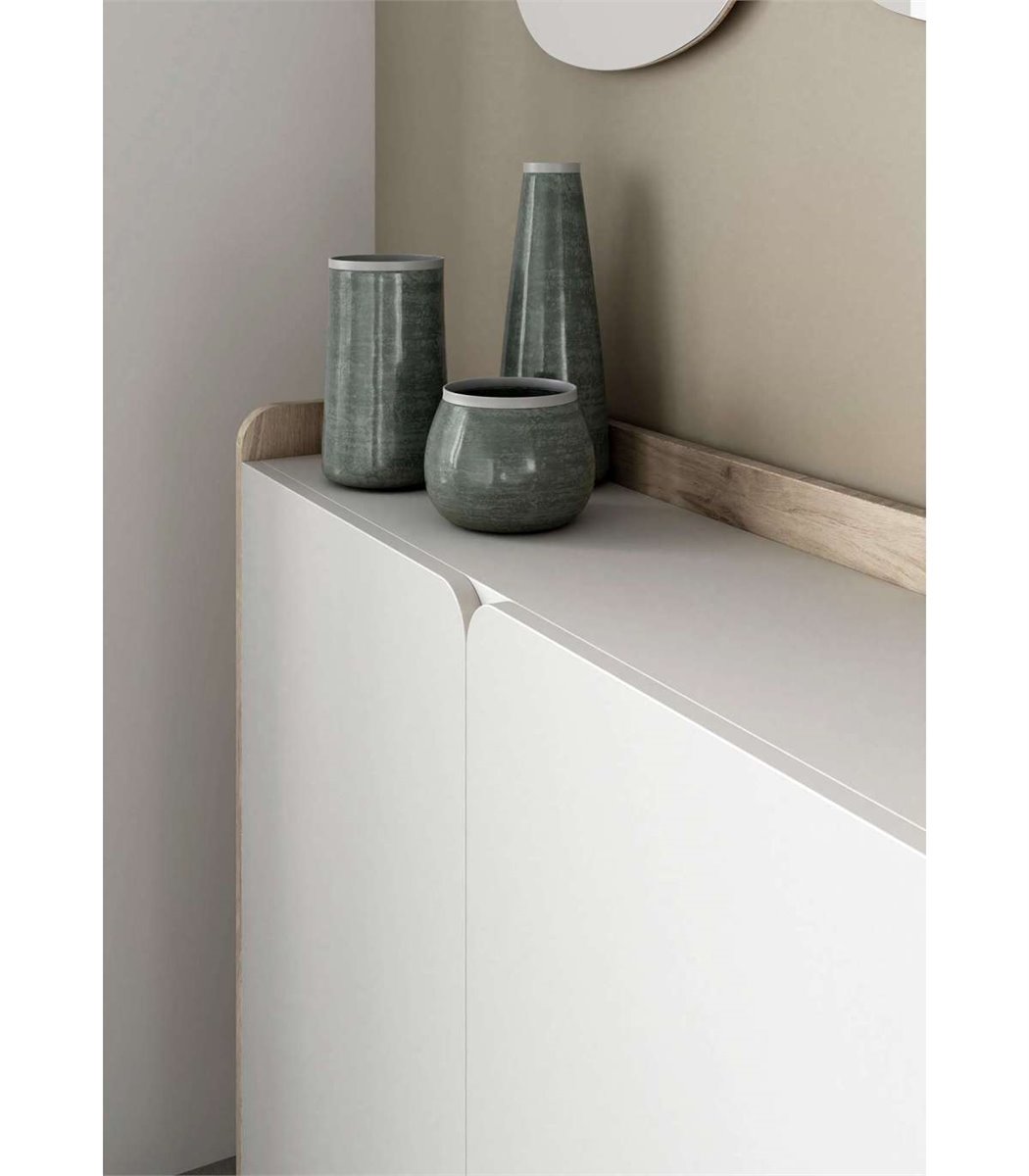 Recibidor zapatero 2 puertas modelo 526 acabado roble/blanco, 87x90x25.5 cm - Conforama