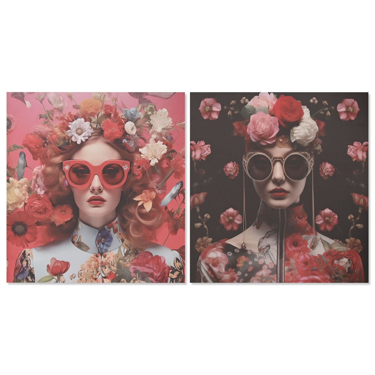 Cuadro Home ESPRIT Impreso Moderno 120 x 3 x 120 cm (2 Unidades ...