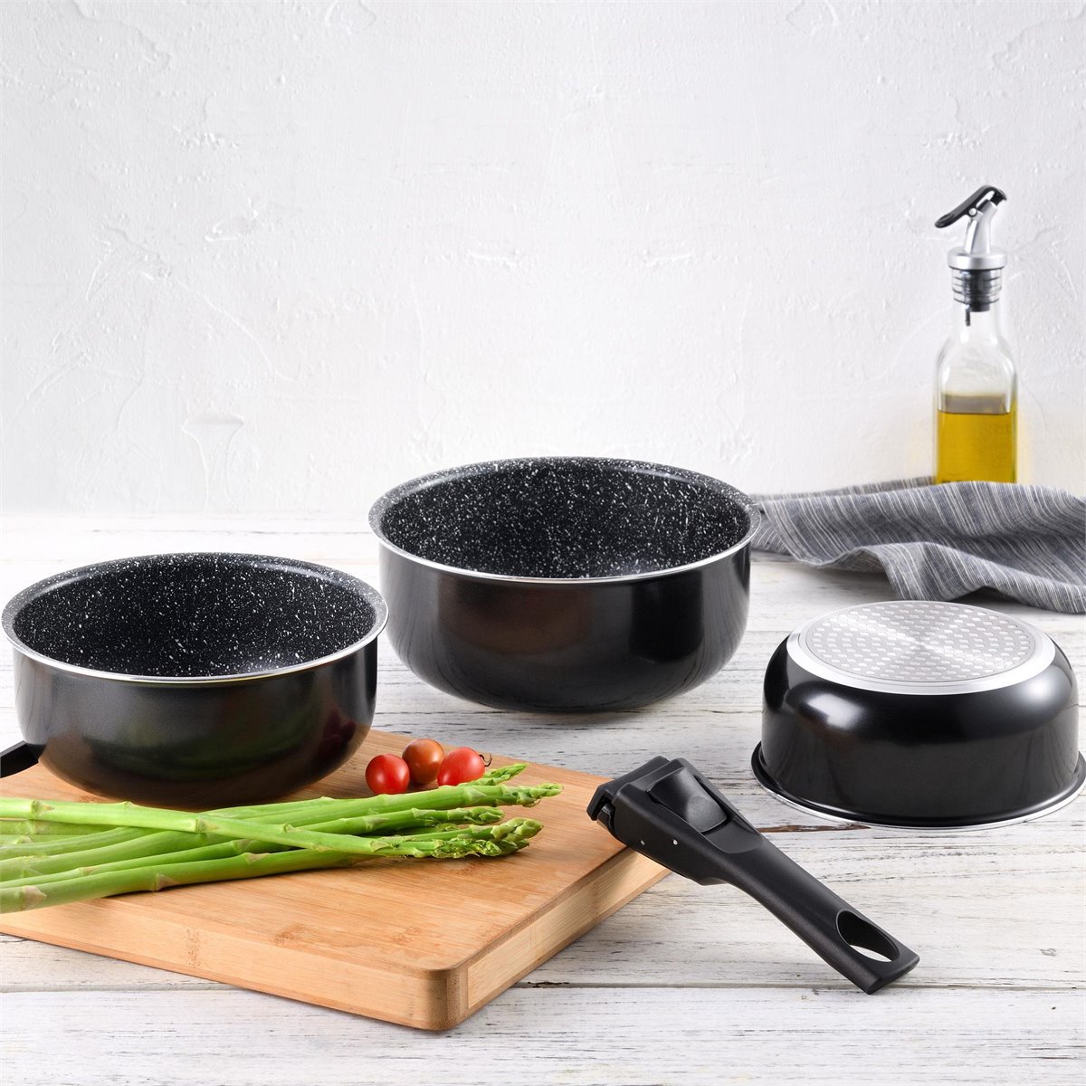 Bergner Click&Cook Set 3 cazos Ø16Ø18Ø20cm aluminio prensado apta ...