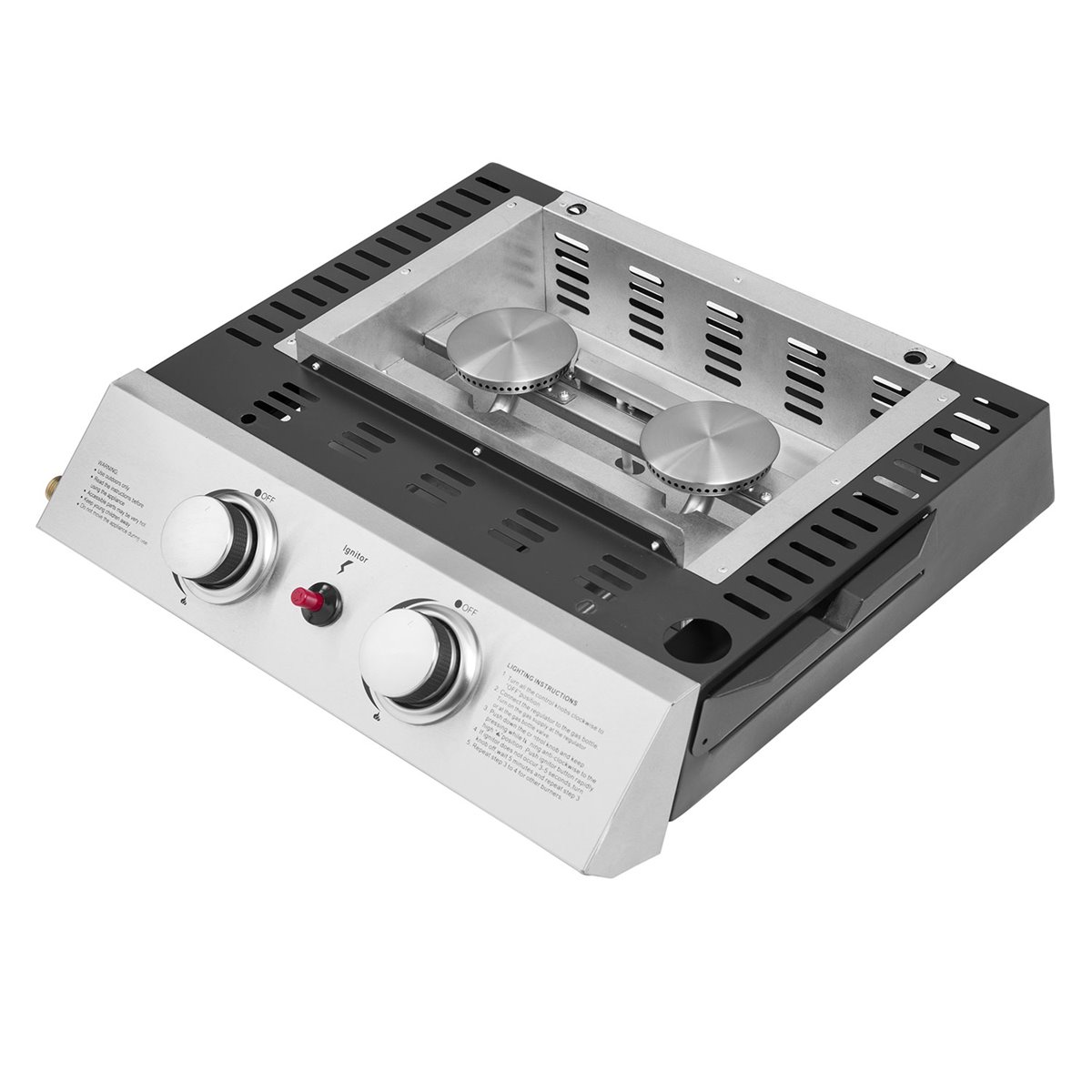 Plancha de gas MALA - 2 quemadores 5kW - Conforama