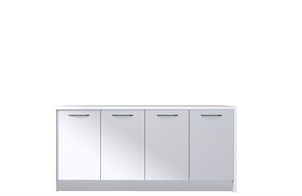 Isla de cocina GILDA 2.0 180cm blanco y gris claro - Conforama
