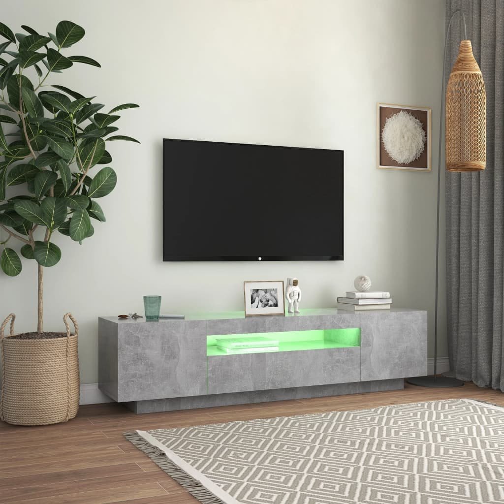 Mueble TV - Mesa de TV - Mueble para televisión con luces LED gris ...