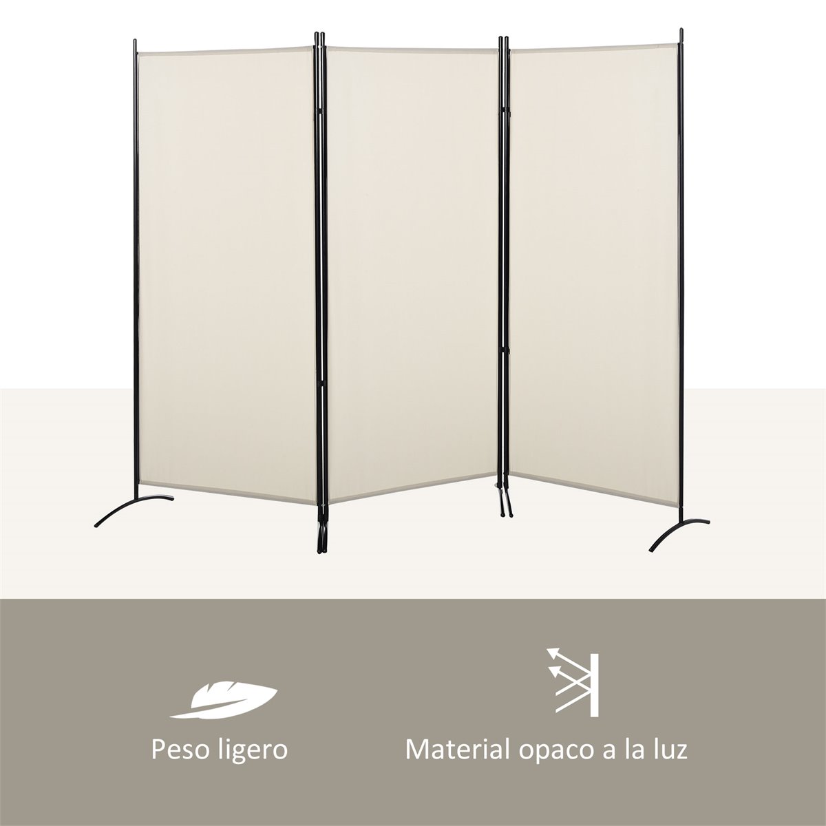 HOMCOM Biombo de 3 Paneles Biombo Separador de Ambientes 253x50x182 cm ...