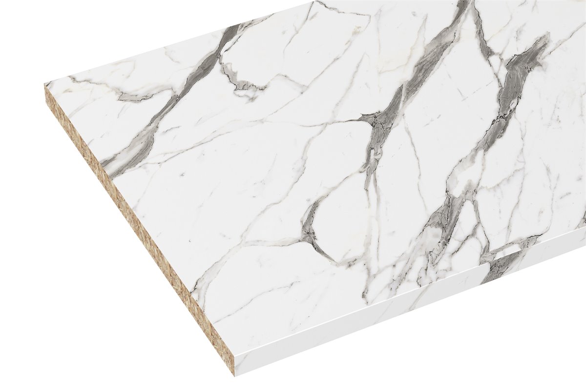 Encimera laminada CONFO BASIC 240x63,5cm mármol calacatta - Conforama