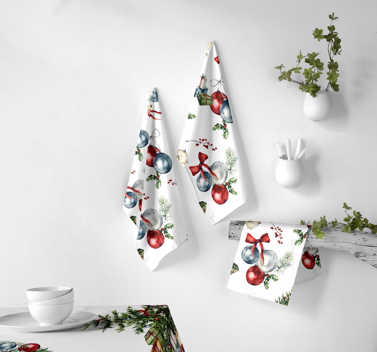 LOTE DE 2 PAÑOS DE COCINA DE NAVIDAD PRESENTS 50x70 cm - Conforama