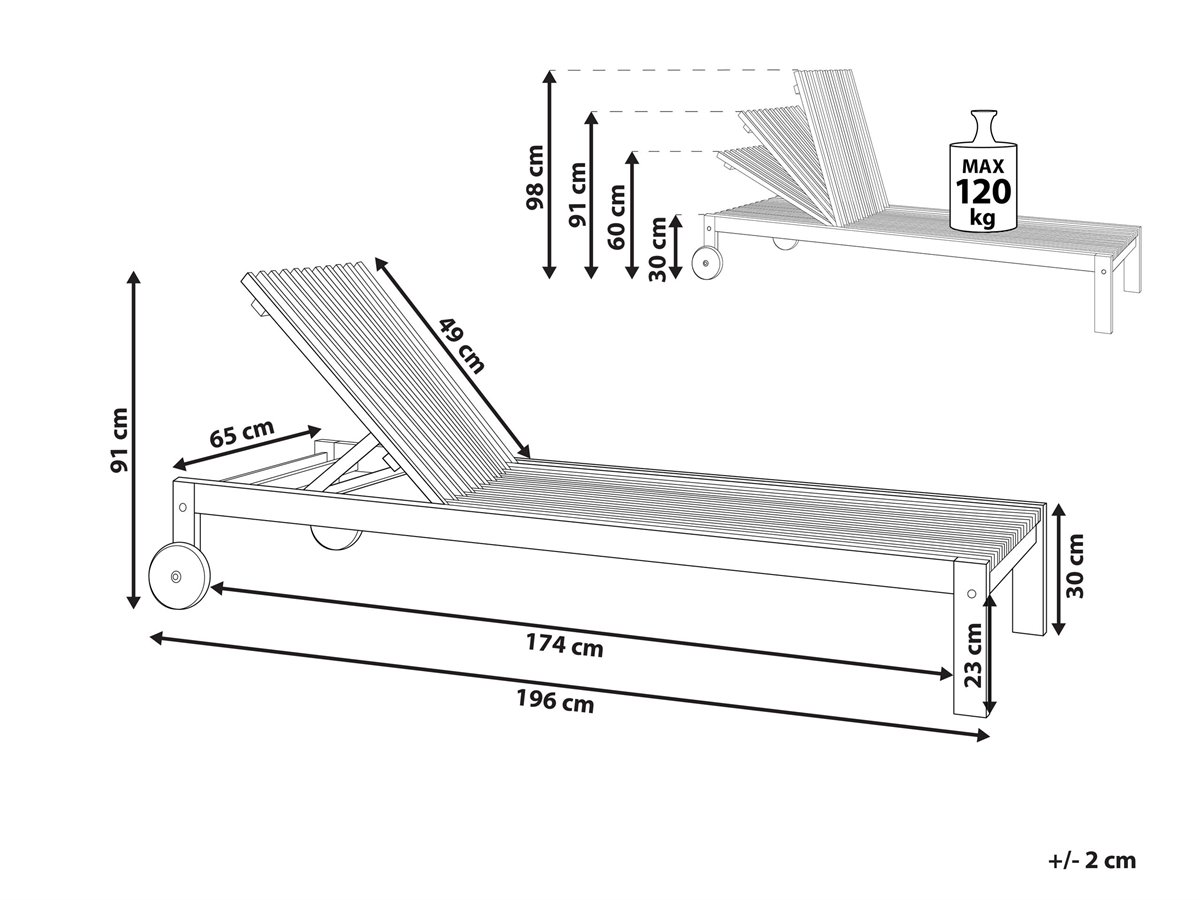 Tumbona BELLANO Madera de acacia Marrón - Conforama