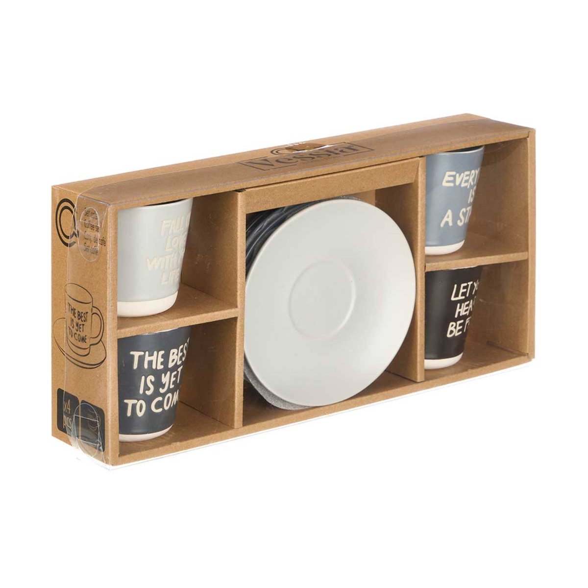 Set 4 tazas 180 ml surtido 4 modelos colección VESSIA - Conforama