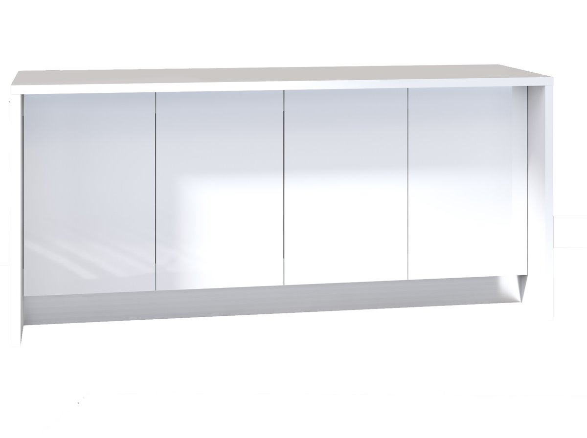 Isla de cocina GILDA ICE 180cm blanco y blanco brillante - Conforama