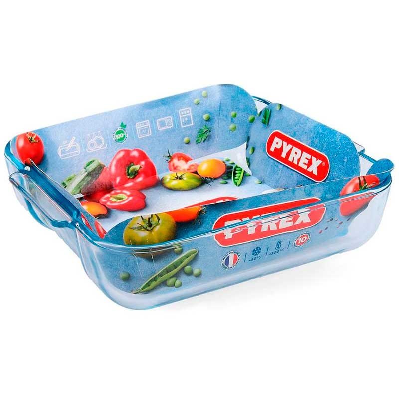 Fuente de horno Classic Pyrex cuadrada con asas vidrio 6x25x22 cm ...